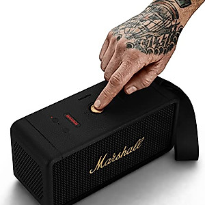 Marshall Middleton Portable Bluetooth Speaker, Black and Brass