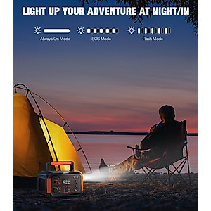 GRECELL 500W Portable Power Station 444Wh Solar Generator with 110V Pure Sine Wave AC Outlet/PD60W, 1000W Peak power station for Camping Trip RV Outdoor Home Emergency Backup & Solar Powered