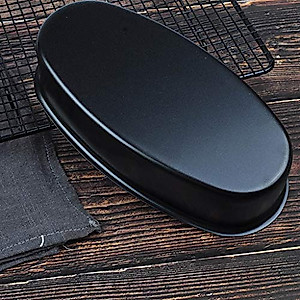Maybenice 9 Inch Non Stick Oval Shape Cake Pan Cheesecake Loaf Bread Mold Baking Tray DIY Nonstick Loaf Pan