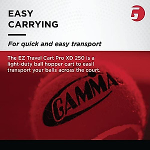 GAMMA Sports EZ Travel Cart Pro, Ball Hopper with Premium Carry Case, Holds 120 Pickleball Balls or 150 Tennis Balls