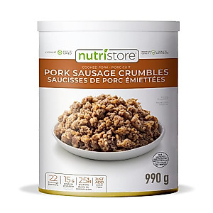 Nutristore Freeze Dried Sausage Crumbles | Survival Emergency Food Supply, Meal Prep, Camping | Made in USA | 25 Year Shelf Life | #10 Can, 29.6 oz