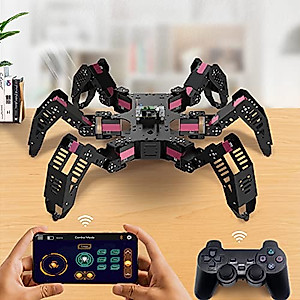 HIWONDER Hexapod Robot Kit Spider Walking Carwling Robot, Self-sabilizing STEAM Robotics Kit with Detailed Tutorial