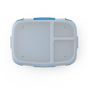 Bentgo Fresh Tray (Blue) with Transparent Cover - Reusable, BPA-Free, 4-Compartment Meal Prep Container with Built-In Portion Control for Healthy At-Home Meals and On-the-Go Lunches