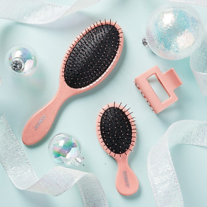 Conair Holiday Gift Set for Women, Detangling Brush and Claw Hair Clip Gift Set, 3 Piece Set