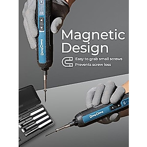 DongCheng 4V Cordless Electric Screwdriver, 2000mAh Battery Powered Rechargeable Screwdriver with 3 Torque Setting Up to 5N.m, 300RPM, Dual LED Lights, 8pcs 2-Inch Magnetic Screw Bits for Home DIY