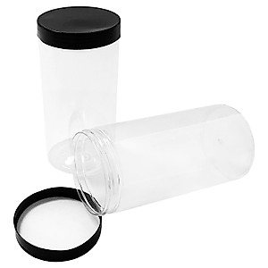 UEJYWUY 16 Pack 32 Oz Plastic Jars With Screw Lids, Wide Mouth Empty Clear Plastic Storage Container, Food Grade Large Round Jar for Household and Kitchen Organizing