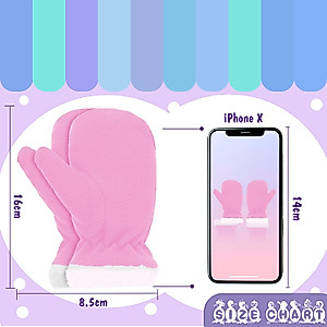 SATINIOR 6 Pairs Polar Toddler Fleece Ski Mittens Gloves Winter Gloves kids Fleece Mittens for boys and girls (Black, Royal Blue, Navy Blue, Rose Red, Wine Red, Pink), Medium