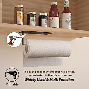 Magnetic Paper Towel Holder for Refrigerator, Kitchen Towel Rack Magnetic Towel Bar Multi Function Made of Iron,Used for Kitchen,Bathroom,No Drilling (Black, 1 Pack)