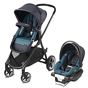 Evenflo Gold, SensorSafe Shyft Smart Modular Travel System with SecureMax Smart Infant Car Seat, Six Different Modes, Syncs with SensorSafe App, 3-Position Recline, Fits Babies 4-35 Pounds, Sapphire
