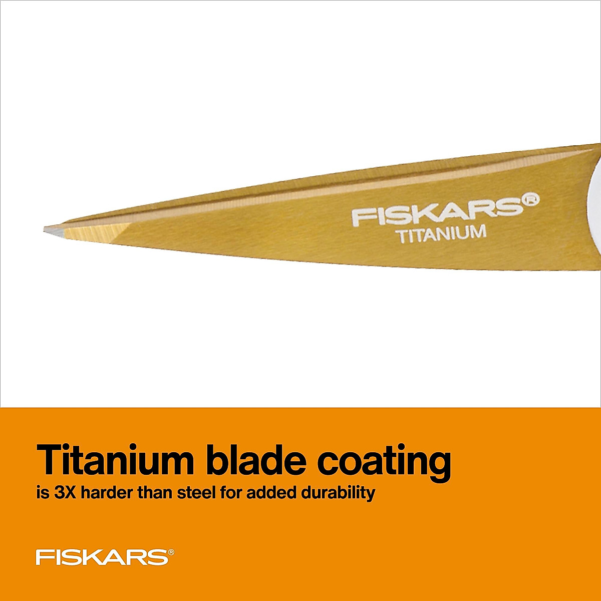 Fiskars Scissors 190520-1001 Titanium Micro-Tip Easy Action Scissors, 6 Inch, Orange
