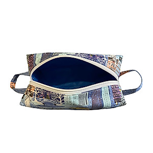 Snowy Manhattan NYC Boxy Pouch, Toiletry Bag, Dopp Bag, Zipper Pouch, Accessory Bag, Dopp Kit, Travel Bag, New York City Theme (B319)