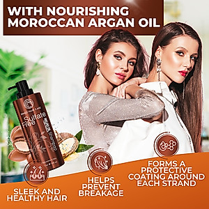 Moroccan Argan Oil Shampoo - Sulfate Free, Anti Frizz Hydrating Thickening Care for Women and Men - Deep Moisturizing Treatment for Color Treated, Curly, Frizzy, Damaged and Dry Hair