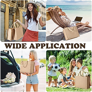 Reginary 24 Pack Burlap Jute Tote Bags Bulk Large Jute Tote Bags with Handles