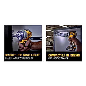 DEWALT ATOMIC 20V-Max Brushless/Cordless Compact 1/4 in. Impact Driver Kit w/Charger, 2.0Ah-Battery, Bag&Belt Clip