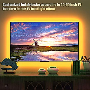 Tv Led Backlight,Maylit Pre-Cut 6.56ft Led Strip Lights for 40-60in Tv,4Pcs USB Powered Tv Lights kit with Remote,RGB Bias Lighting for Room Decor