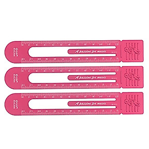 HARFINGTON 3pcs Straight Ruler 12cm Metric Aluminum Alloy Ruler Scale on Both Sides Hollow Design Bookmark Measuring Tool for Children Study Classroom Office, French Rose