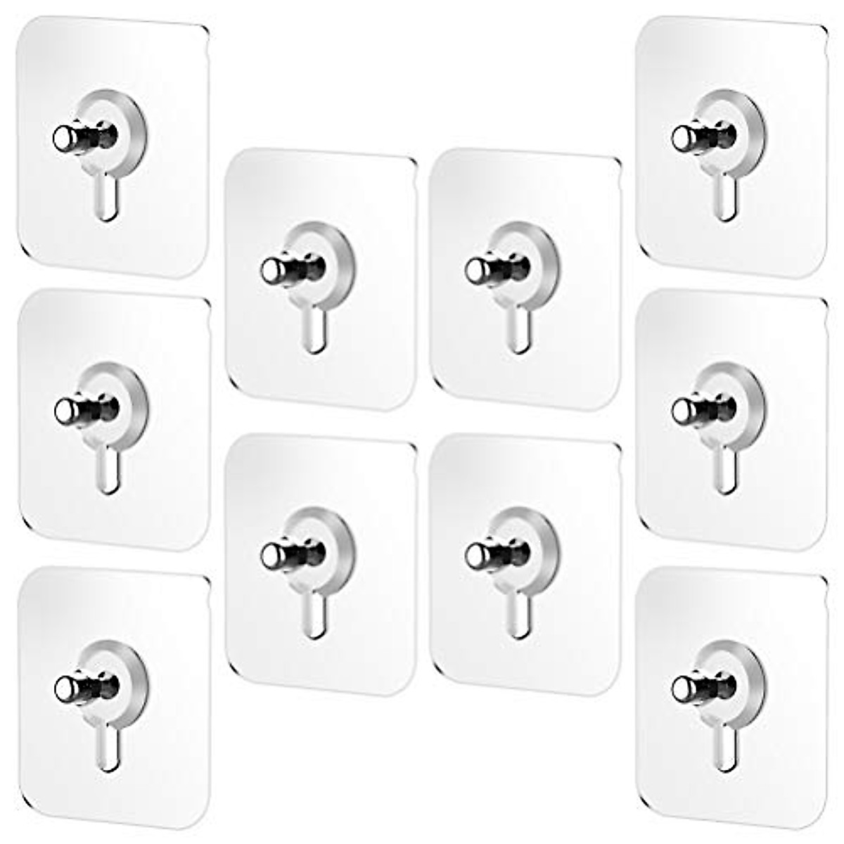 Cabilock Shower Curtain Hooks Shower Curtain Hooks Wall Hooks 10pcs Adhesive Hooks Self-Adhesive Hooks Adhesive Pads Wall Screw Stickers Shower Curtain Hooks Wall Hooks Wall Hooks