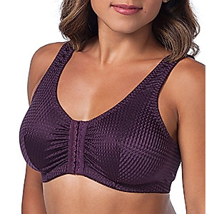 Leading Lady Women's Plus-Size Zig-Zag Weave Sleep Leisure Bra, Black, 50 B/C/D