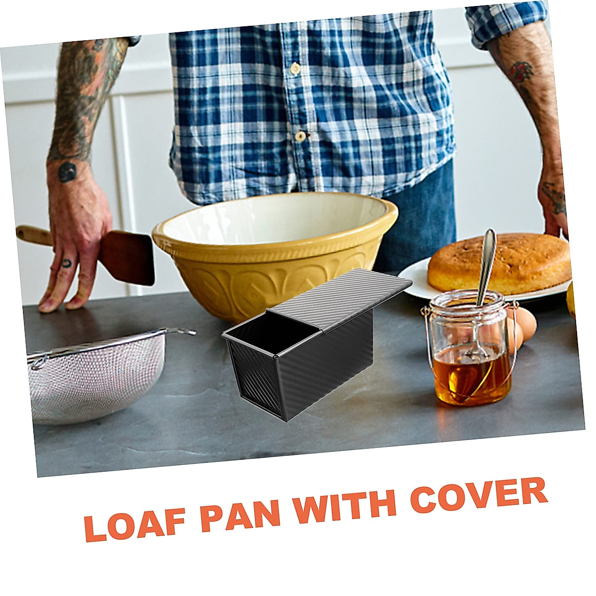 TIDTALEO Non-stick Bread Baking Mould Toast Box with Lid Carbon Steel Metal Bread Pan Toast Mold Bakeware