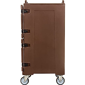 Carlisle FoodService Products Cateraide Plastic Insulated Dual Capacity Food Pan Carrier With Dolly, 10 Pan Capacity, 50 Inches, Brown