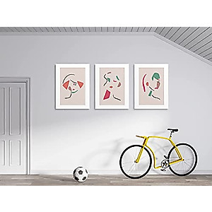 Canvas Wall Art Set, Minimalism Abstract Oil Painting Photo Modern Posters Prints for Home Wall Decor (Abstract31-3pcs,12×16inch-Black Frame)