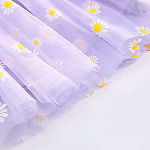 BGFKS Baby Girls Toddler Daisy Tutu Dress,Princess Party Dress with Soft Daisy Flower Headband.(Purple,12 Months)