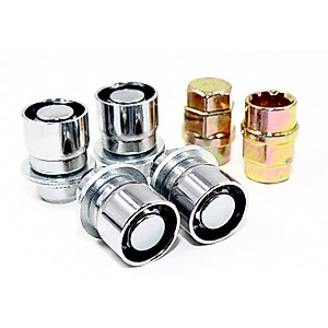 Set of 4 12x1.5 Veritek OE 1.47 Inch Mag Factory Style Replacement Chrome Lug Nut Wheel Locks with 2 Zinc Keys for Factory Wheels VPE-45700N2CH