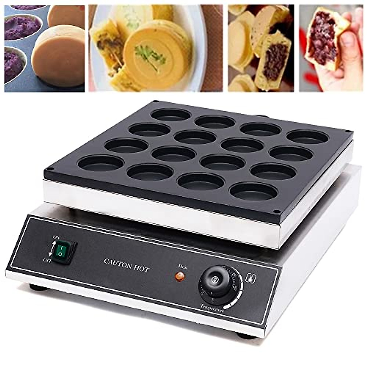 DYRABREST Commercial Electric Red Bean Cake Baker, Nonstick Waffle Maker Machine, 110V Stainless Steel Waffle Iron Maker, with Temperature and Time Control for Restaurant, Cafe Tea Shop, Snack Bar