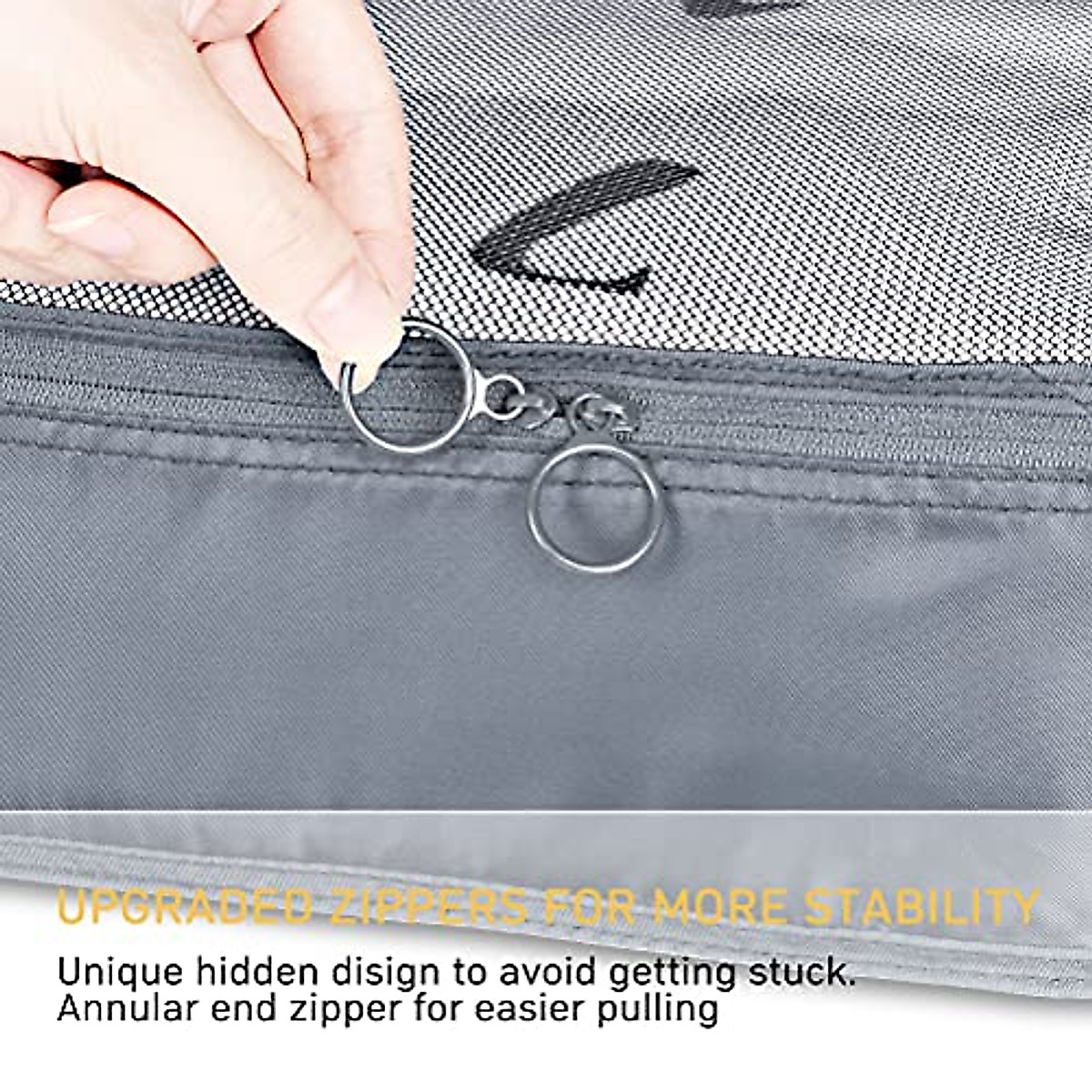 Packing Cubes For Travel, VAGREEZ 7 Pcs Luggage Suitcase Packing Organizers Bags Set with Toiletry Bag Laundry Bag (Grey1)