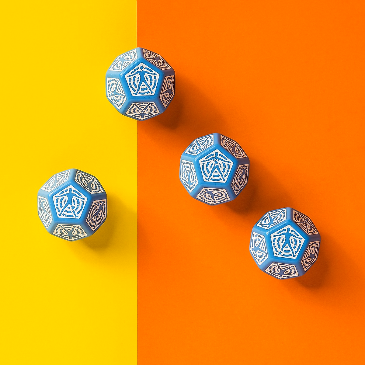 D12 Hit Location Blue & White Die