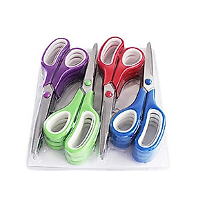 S & E TEACHER'S EDITION 8.5 Inch Scissors 16Pcs, Stainless Steel Sharp Blade, Comfort-Grip Handles, Pack of 16.