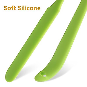 WLLHYF Color Silicone Spatula 6pcs 9.8in Extra Large Long Handle Non Stick Baking Icing Scraper Pastel Spreader Mixing Stir Sticks Cake Cream Pancake Fruit Resin Spread Scraper Set Mix 6 Colors