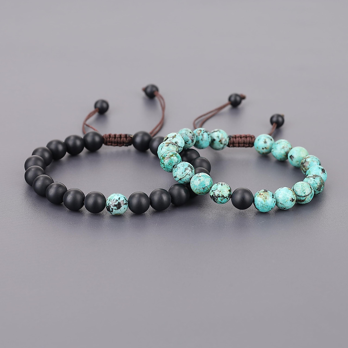 COAI You Complete Me Onyx African turquoise Stone Bracelets for Couples