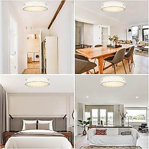 VICNIE Flush Mount LED Ceiling Light Fixture, 14inch 20W 1400 Lumens Ceiling Lamp, Dimmable 3000K Warm White, White Finish, ETL Listed for Kitchen, Hallway, Bedroom, Laundry