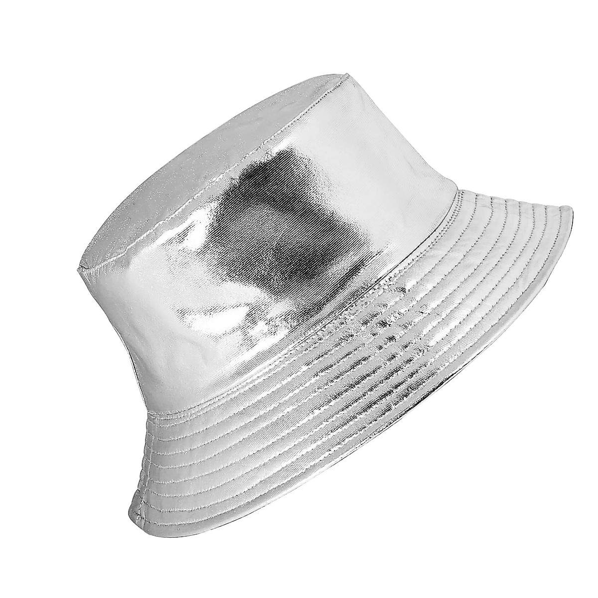 Eigso Unisex Fashionable Wild Camping Bucket Hat Sun Protection Flexible Fold Lightweight Fisherman Metallic Finish (Silver)