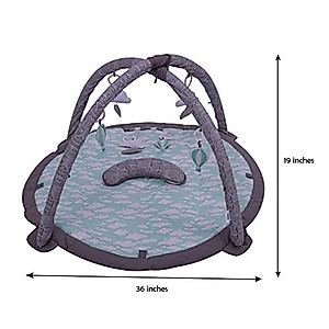 Bacati Clouds in The City Baby Play Gym with Mat, Mint/Grey