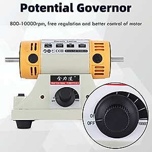 110V 350W Adjustable Speed Bench Grinder Polishing Machine For DIY Woodworking Jade Jewelry Dental Bench Lathe Machine With Metal Flexible Shaft Handle, For Engraving, Grinding and Drilling