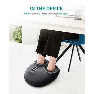 Nekteck Shiatsu Foot Massager Machine with Soothing Heat, Deep Kneading Therapy, Air Compression, Improve Blood Circulation and Foot Wellness,Relax for Home or Office Use(Gray)