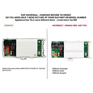 GLOB PRO SOLUTIONS W10256719 1552158 CKD2793 Main Control Board compatible with Whirlpool,