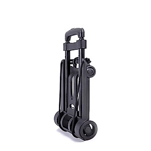 Folding Hand Truck Dolly Cart, Collapsible Hand Cart with Adjustable Handle Lightweight Trolley Cart for Moving, Travel, Shopping, Office Use, Portable and Compact