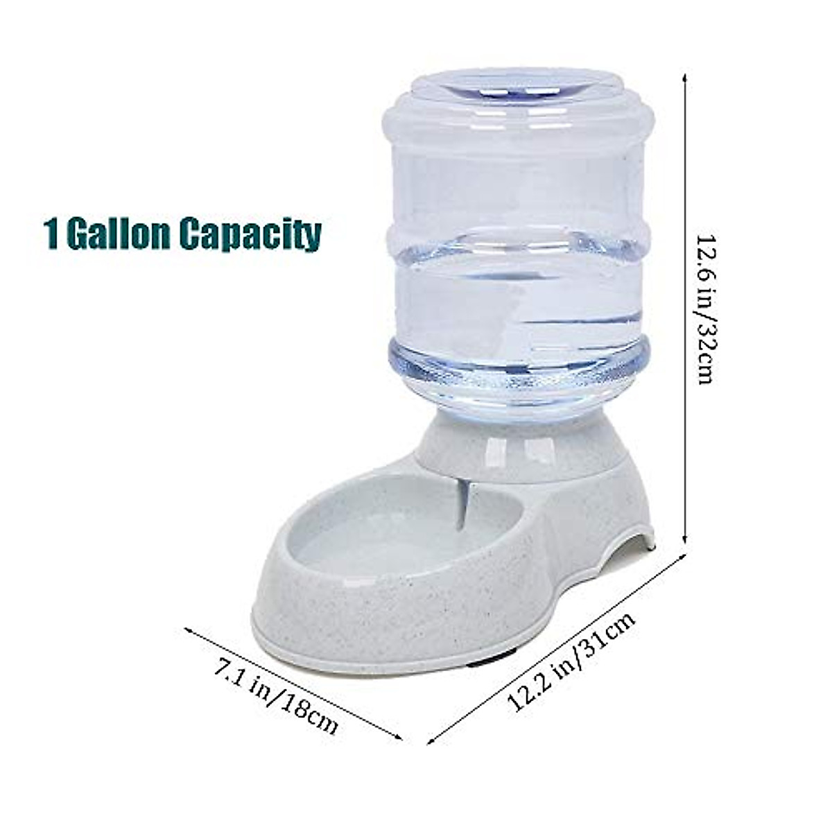 YNC Cat Dog Water Dispenser,1 Gallon Gravity Automatic Pet Waterer, Practical Dog Water Bowl Dispenser for Cat, Small Dog and Other Small Pets