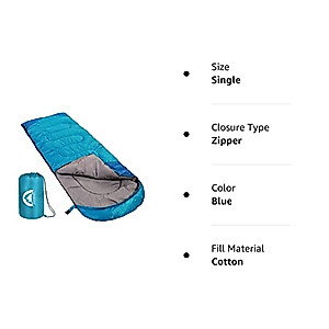 SWTMERRY Sleeping Bag 3 Seasons (Summer, Spring, Fall) Warm & Cool Weather - Lightweight,Waterproof Indoor & Outdoor Use for Camping Hiking, Backpacking and Survival (Sky Blue)