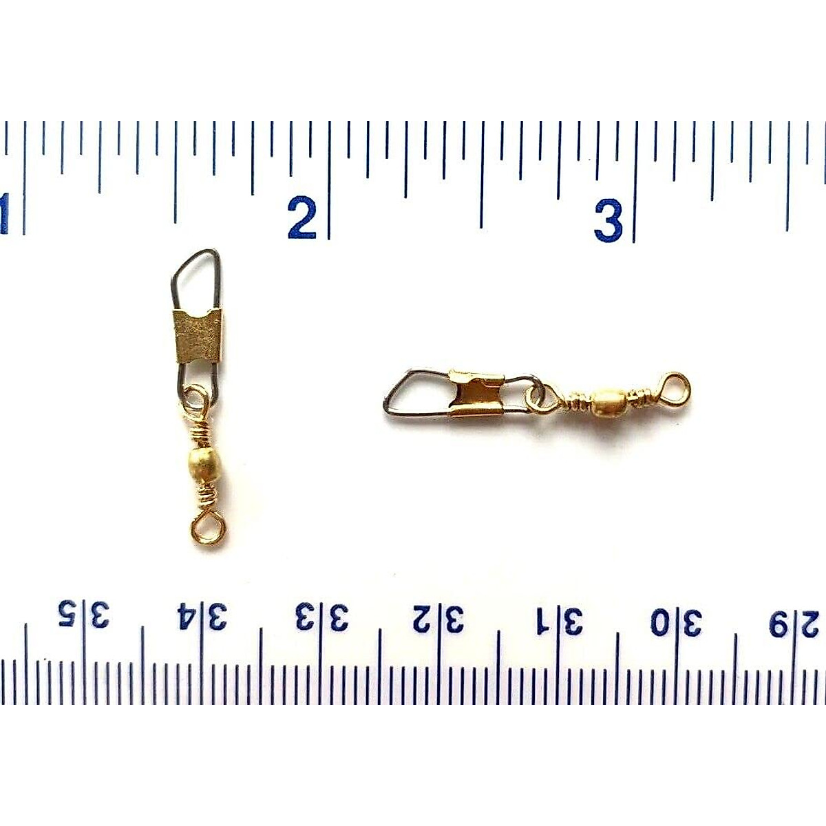 100 Gerry's Tackle Brass Barrel Fishing Swivels with Safety Snap Size 12 (16 lbs. Test)