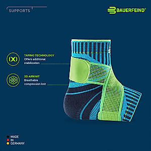 Bauerfeind Sports Ankle Support - Breathable Compression (Black, Medium/Right)