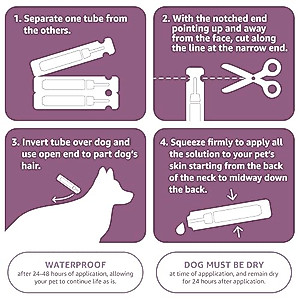 Amazon Basics Flea and Tick Topical Treatment for Large Dogs (45-88 pounds), Unscented, 3 Count (Previously Solimo)