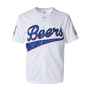 Stitched Doug Remer Beers Jersey Joe Cooper 44# 17# Movie Baseball Jerseys for Mens Size S-3XL (44,X-Large)