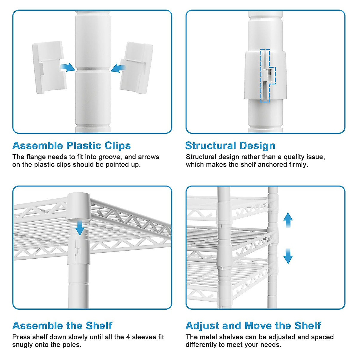 FUTASSI Metal Storage Rack, Storage Organizer Shelves for Kitchen, Bathroom, Living Room, Balcony and Garage, 5 Tiers Narrow Bookshelf, 21.2" W x 9.4" D x 59.2" H, Load 400lbs, White