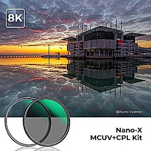 K&F Concept 77mm Circular Polarizers Filter & MC UV Protection Filter Kit (2 pcs) with Up & Down Lens Cap, 28 Multi-Layer Coatings HD CPL/UV Filter Set for Camera Lens (Nano-X Series)
