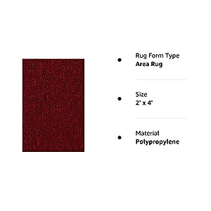 Ambiant Broadway Collection Pet Friendly Indoor Outdoor Area Rugs Red - 2' x 4', (A-NEYLAND2-RED-2x4)