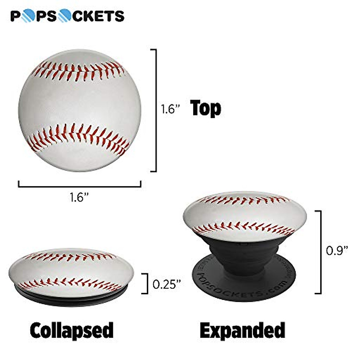 PopSockets: Collapsible Grip & Stand for Phones and Tablets - Baseball
